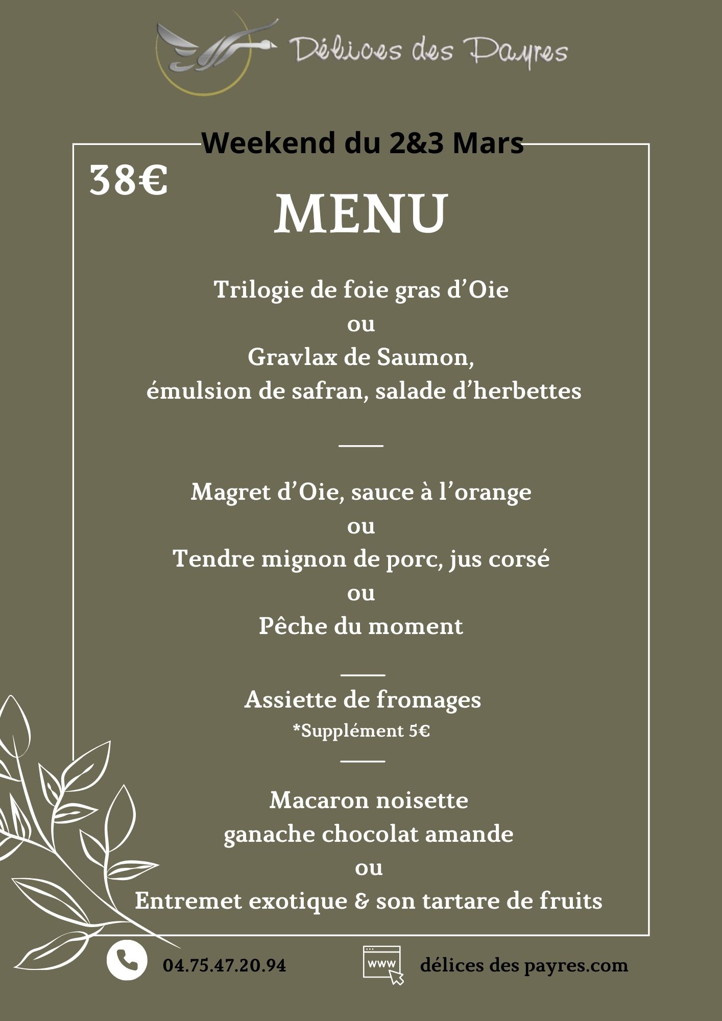 Restaurant Délices des Payres à Marches, Drôme